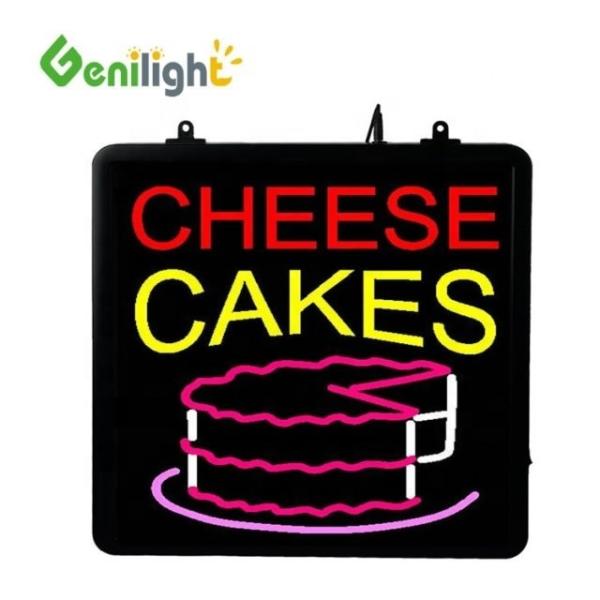 Quality Deco Style Custom LED Ice Cream Cakes Neon Sign with Acrylic Front Board Display for sale