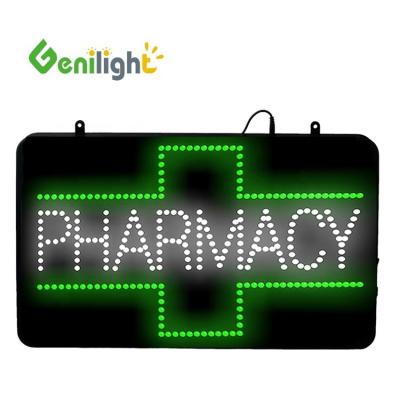 China Animated Motion LED Letter PHARMACY Open Sign Billboard with Adjustable Brightness for sale