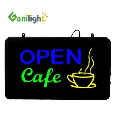 Cina Genilight Hang Style Classic Acrylic Back Panel LED Segno elettrico al neon per caffè in vendita