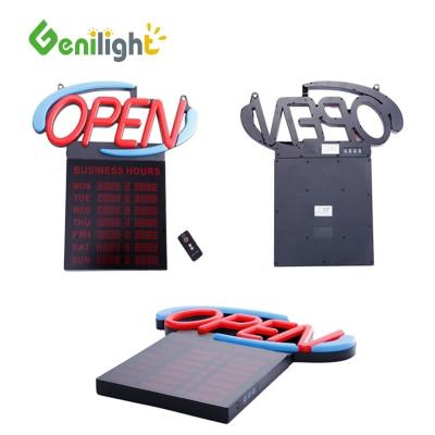 Cina Consumo Genilight GLT-LSN6050H-001 Rosso Blu Colore Neon Segno LED Aperto Con Orari in vendita