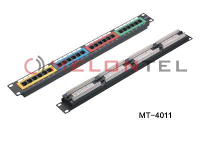 China 24 Port CAT5E Cat6 High Density Network Patch Panel with 4 Color Options for sale