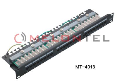 China 24 Port CAT5E CAT6 Krone Patch Panel 90 Degree Static Plastic Spraying for sale