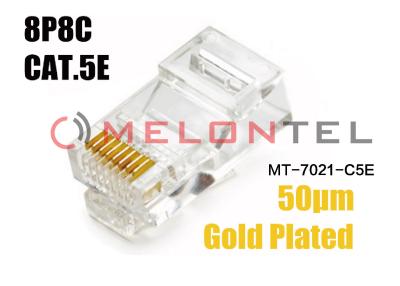 China 8P8C Cat3 Telephone Connector RJ11 6P4C Modular Plug Solid Contact 50u Gold Plated for sale