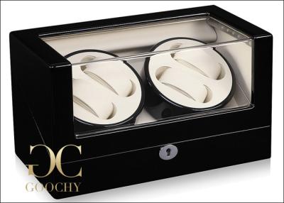 China Black Dual Watch Winder Box / Case For Automatic Watches With Mabuchi for sale