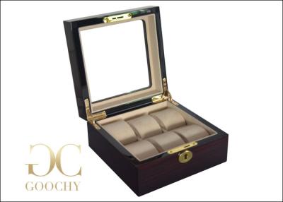 China Wolf Wooden And Glass Display Cases 6 Piece Watch Box With Velet In Apricot for sale