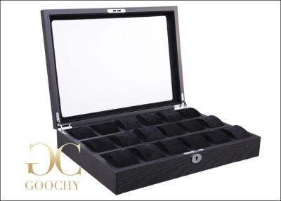China Custom Wooden Watch Display Case / Black Wooden Storage Box For Men for sale