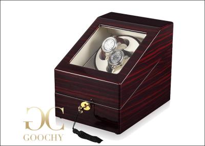China Cherry Red Automatic Watch Winders Battery Powered / Single Watch Display Box for sale