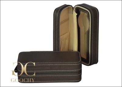 China Genuine Leather Wrist Watch Travel Case / Watches Winder Box for sale
