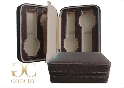 China Jewelry Display Cases Travel Brown Watch Storage Box For Women for sale
