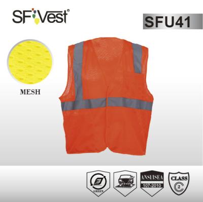China Roupa de trabalho da segurança de ANSI/ISEA 107-2010, veste da segurança da malha do poliéster com o um bolso M-5XL da caixa à venda