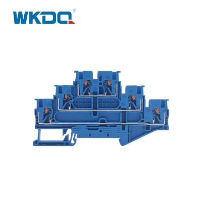 中国 JPT 2.5 - 3L Push In Triple Level Terminal Blocks DIN Rail Flame Retardant PA66 販売のため
