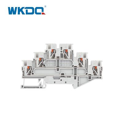 中国 JPT 2.5 - 3L Push In Triple Level Terminal Blocks DIN Rail Flame Retardant PA66 販売のため