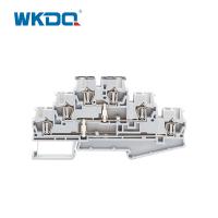 China 3 Layer Spring Cage Space Saving Terminal Block With Equipotential Bonder for sale
