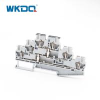 China 3 Layer Spring Cage Space Saving Terminal Block With Equipotential Bonder for sale
