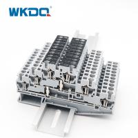 China 3 Layer Spring Cage Space Saving Terminal Block With Equipotential Bonder for sale