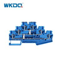 China 3 Layer Spring Cage Space Saving Terminal Block With Equipotential Bonder for sale