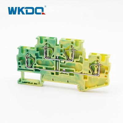 中国 多重レベルSTTB 4-PEのばねクランプ アース端子のブロック4mm2 販売のため