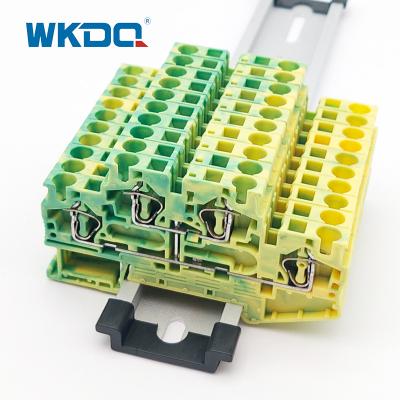 中国 多重レベルSTTB 4-PEのばねクランプ アース端子のブロック4mm2 販売のため