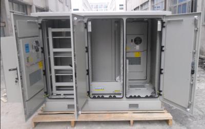 China Three Compartment Outdoor Telecom Cabinet, For Installing Batteries and Telecom Equipment for sale