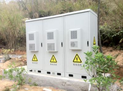 China Three Compartment Outdoor Telecom Cabinet, IP55, With Air Conditioner or Heat Exchanger for sale