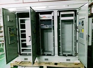 China Three Door Outdoor Telecom Enclosure, With Air Conditioner, PDU, Battery Compartment for sale