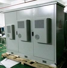 China IP55 Outdoor Telecom Enclosure, With Three Air Conditioner, Battery Trays, PDU, EMS for sale