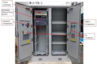 China DDTE047 19"Rack Thermostatic Outdoor Telecom Cabinet With Air Conditioner, Rectifier for sale