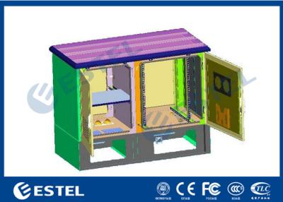 China Single Layer Galvanized Steel Integrated Outdoor Two Compartment Telecom Cabinet Anti-corrosion Powder Coating for sale