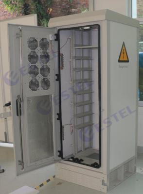 China 19 Inch 32U High Anti-theft Outdoor Telecom Cabinet With Fan Cooling / High Bearing Load Base Station Cabinet for sale
