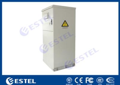 China IP65 Two Doors Sunproof Rainproof Aluminium Floor Mount Two Compatment Outdoor Telecom Cabinet for sale