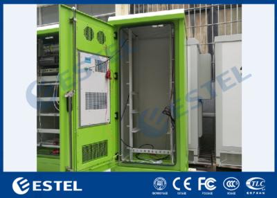China Green Color Outdoor Electrical Cabinets And Enclosures 42U Sunproof Rainproof for sale