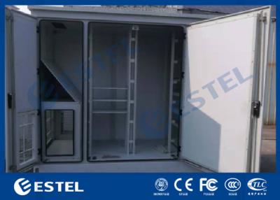 China Double Bay Air Conditioner Cooling Outdoor Telecom Integrated Cabinet With Two Doors for sale