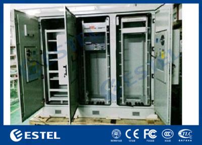 China IP55 Triple Bay Racking Outdoor Telecom Enclosure With Air Conditoner Cooling System for sale