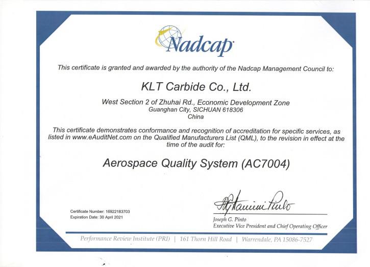 Professional certification - KLT CARBIDE CO.,LTD
