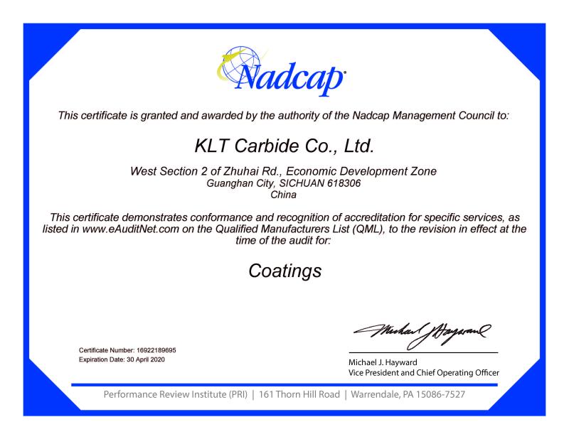 Professional certification - KLT CARBIDE CO.,LTD