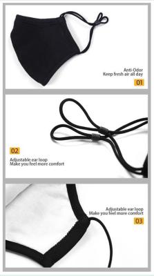 Cina Maschera elastica di rame lavabile del cotone di Ion Cotton Face Mask Reusable Earloop in vendita