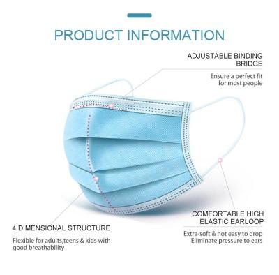 Cina Maschera di protezione chirurgica inodora di 3 pieghe della maschera medica eliminabile amichevole di Eco 17.5x9.5cm in vendita