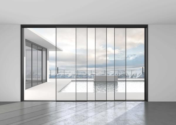 Quality Space Saving Slim Frame Aluminium Sliding Doors For Interior Wardrobes for sale