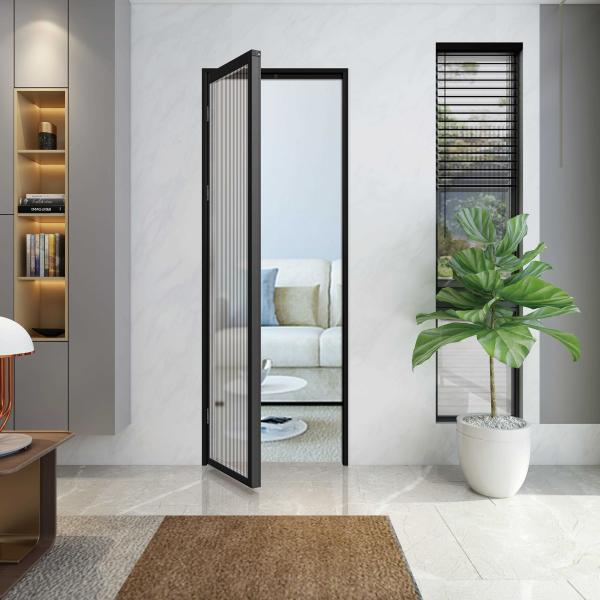 Quality Minimalist Interior Aluminum Casement Door For Modern Bedroom Office Partition for sale