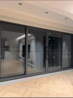 Quality Ultra Slim Black Aluminum Sliding Glass Door For Modern Balcony And Patio for sale