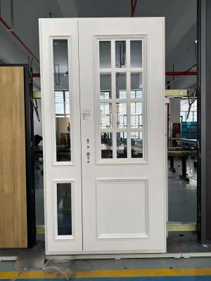 China Custom Grid Glass Aluminum Entrance Door With Multi Point Lock For Villa for sale