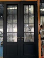 Quality Custom Black French Aluminum Double Glass Door For Villa Entrance for sale