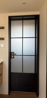 Quality Custom Black Aluminum Single Glass Door For Bathroom And Interior for sale