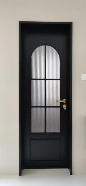Quality Custom Black Aluminum Arched Glass Door For Bedroom And Living Room
 for sale