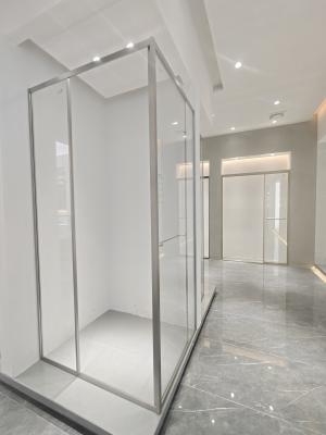China Custom Silver Framed Corner Shower Enclosure For Modern Bathroom for sale