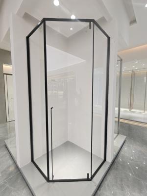 China Custom Black Framed Neo-Angle Shower Enclosure For Modern Bathroom for sale
