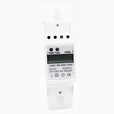 China Din Rail 220V 230V 80A 1 Phase 2 Wire Kwh Active Energy Meter for sale