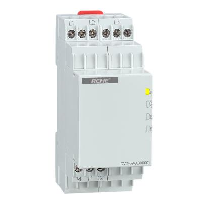China DV2-09 Protective 3 phase Voltage Monitoring Relay Under Over Voltage Detector Relay for sale