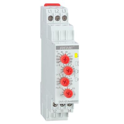 China DV5-07 Phase Loss Sensor Relay 3P+N Monitoring Voltage Relay 3 Phase 3 Wires Control Relay 10A 250V for sale