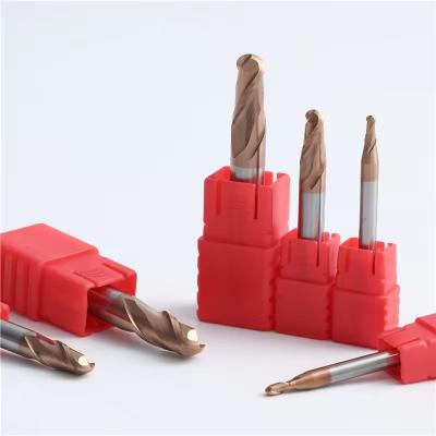 China HRC55° Ball Nose End Mills Solid Carbide Milling D1mm-D20mm Two Flute End Mill for sale